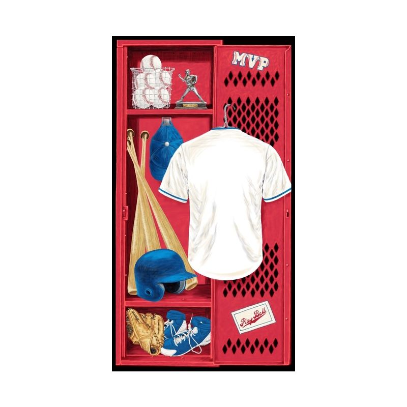 Baseball Player Locker Uniform Gloves Trophy Sport Quilting Fabric ...