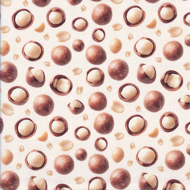 Australian Macadamia Nuts on Cream Food Snack Quilting Fabric - Find a ...