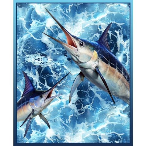 Blue Marlin Fish Sea Ocean Water Fishing Quilting Fabric - Find a Fabric