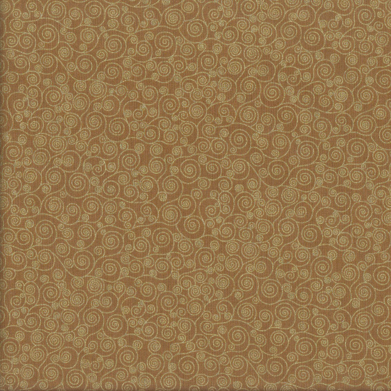 Aurelia Swirls with Gold Metallic Scrolls Quilting Fabric - Find a Fabric