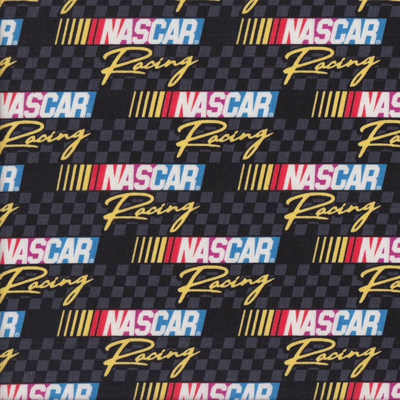 Nascar Racing Black Checkered Design Quilting Fabric - Find a Fabric